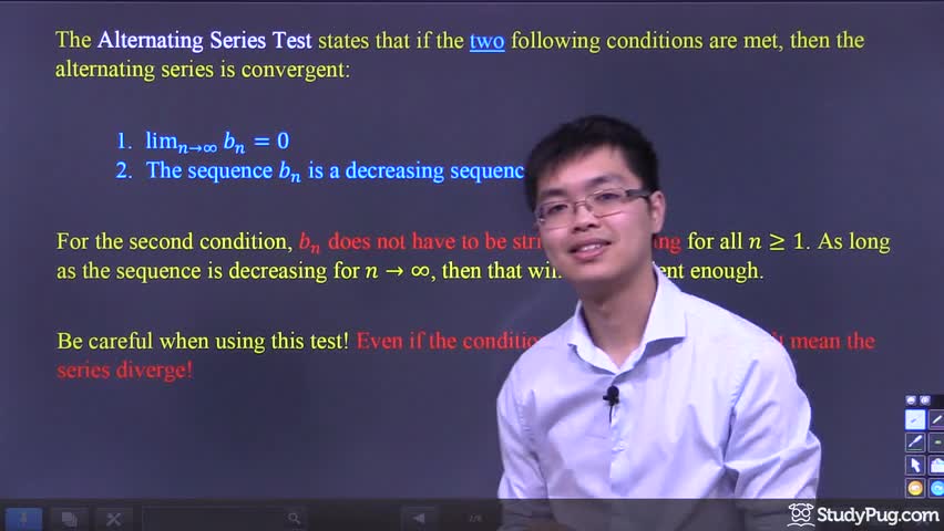 Alternating Series Test Video Embed